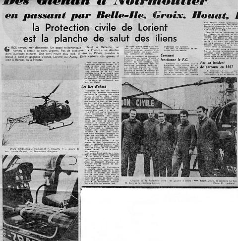 Base Hélicoptère Protection civile de Lorient en 1967 - Helico-Fascination